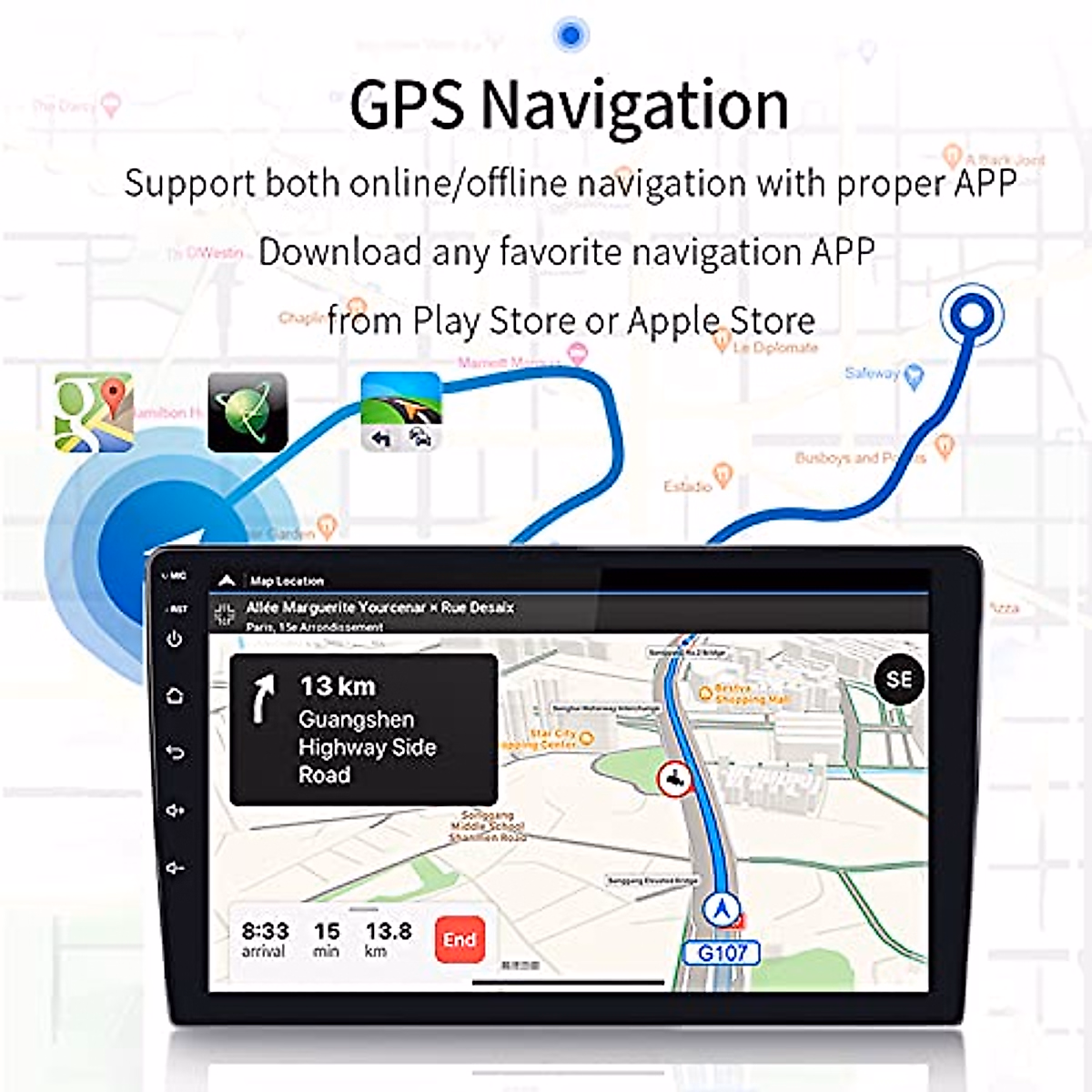 Cocheparts Car Stereo for Toyota Camry Radio 2007-2011 Built-in Apple Carplay/Android Auto/WiFi/Bluetooth/Steering Wheel Control/Split Screen/GPS Navigaion(Note:Not Compatible with JBL System)