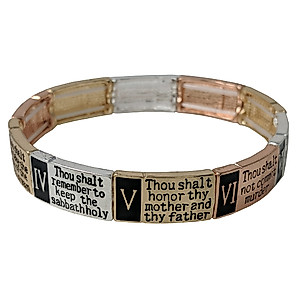 The Quiet Witness 4030192 10 Commandments Stretch Bracelet Christian Scripture Religious Thou Shalt Not Exodus 20 1-17