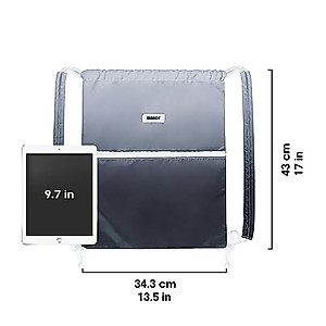 WANDF Drawstring Backpack Sports Gym Bag with Shoulder Pads Water Resistant String Bag Cinch Bag for Women Men (Black Gradient)