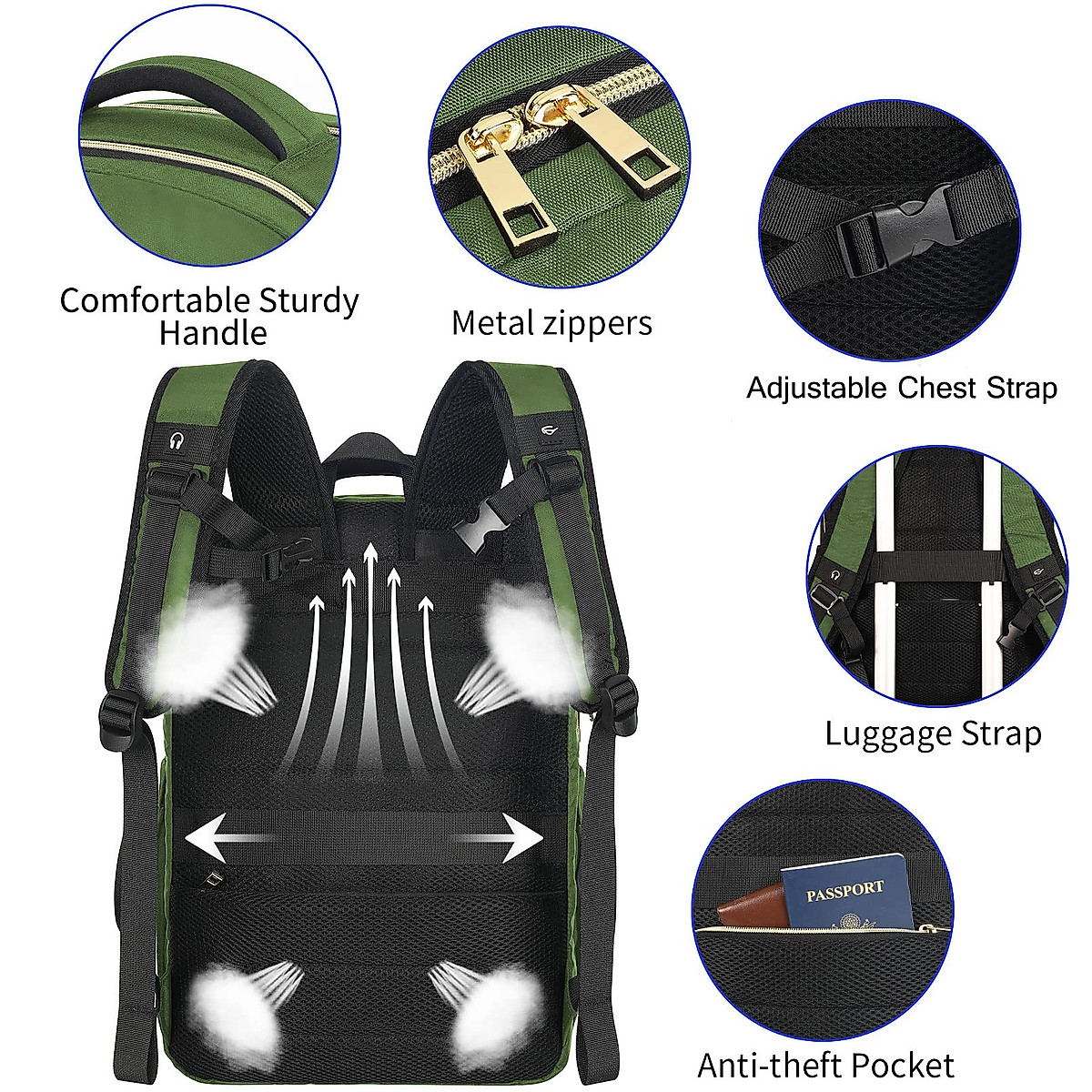 Travel Laptop Backpack, Business Anti Theft TSA Friendly Laptops Backpack with USB Charging Port,Durable Water Resistant College School Computer Bag Gifts for Men & Women Fits 15.6 Inch Notebook,Black