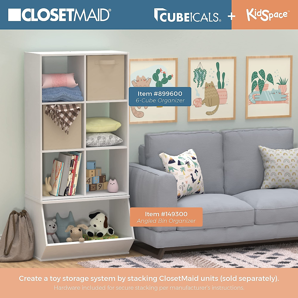 ClosetMaid 8996 Cubeicals Organizer, 6-Cube, White