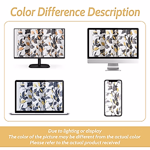 DriftAway 3 Piece Kitchen Curtains with Valance and Tier Sets Yellow Floral Branch Farmhouse Light Filtering 24 Inch Kitchen Window Curtains Over Sink for Bathroom Living Room