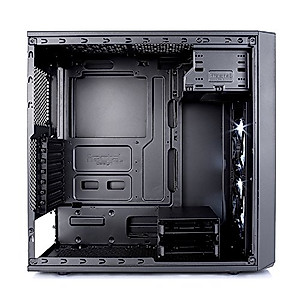 Fractal Design Focus G - Mid Tower Computer Case - ATX - High Airflow - 2X Fractal Design Silent LL Series 120mm White LED Fans Included - USB 3.0 - Window Side Panel - Black