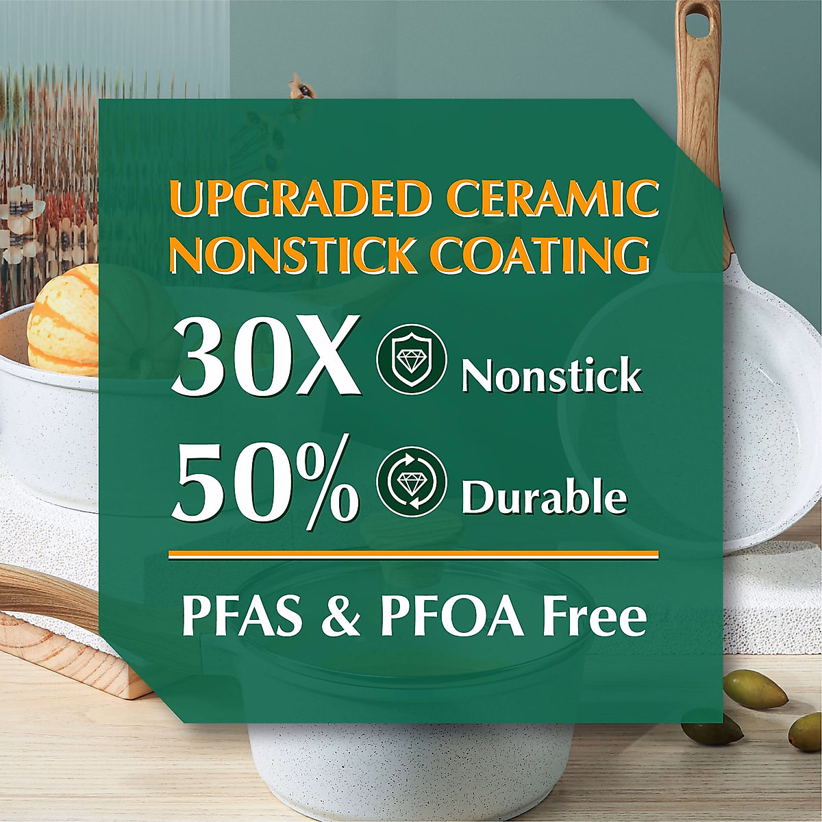 SENSARTE White Ceramic Nonstick Saucepan with Lid 1.5 Quarts, Small Cooking Pot with Stay Cool Handle, Induction Compatible Saucepot, White Granite Coating, PFOA/PFAS Free