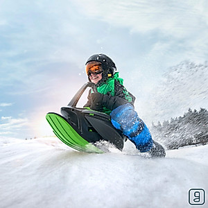 Gizmo Riders Skidrifter Sled for Kids, Snow Sled with Brake for Ages 3 and Up, Weight Capacity 150 lbs (Mystic Green)