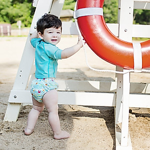 i play. by green sprouts Boys' Reusable Swim Diaper, Light Aqua Sea Friends, 5T