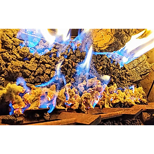 Gas Fireplace Logs ~ Glowing Ember's ~ Premium Rock Wool ~ 3 1/2 Ounces ~ Convenient Storage Hanging Hole ~ Vented Natural Gas Or Liquid Propane Fuels Friendly