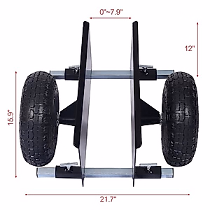 Qzntinrt Heavy Duty Panel Dolly with 600lb City and 10in. Pneumatic Wheels