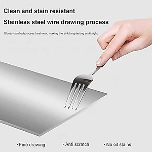 Commercial kitchen sink, household sink, vegetable basin single sink, commercial restaurant kitchen sink, washbasin, suitable for garage, restaurant, kitchen, laundry room, outdoor(55x45x80cm/21.6x17.