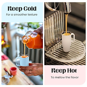 STFALI Cute Shot Glasses with Handle 2 oz, Mini Shot Tumbler with Lid and Straw, Kawaii Insulated Tumblers for Espresso Coffee Spirits Cute Stuff Funny Gifts, 6 Pack