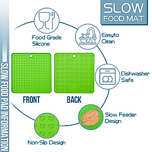 Dog Lick Mat, Dog Slow Feeder, Pet Calming Mat, Anxiety Relief Dog Cat Training Licking Mat, Perfect for Food, Yogurt, Peanut Butter