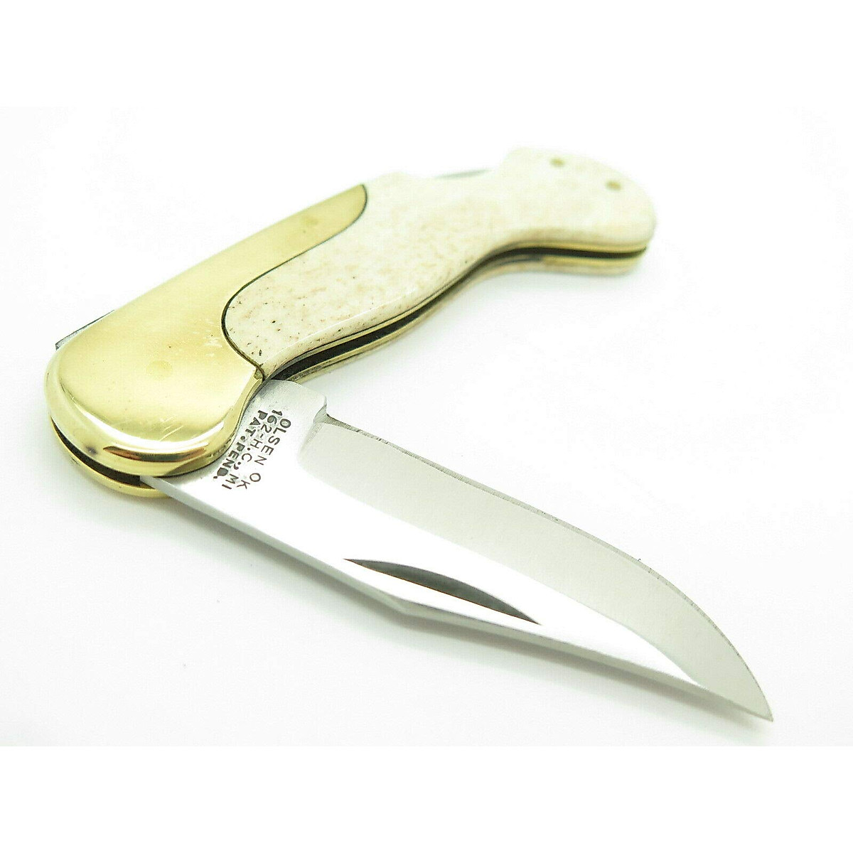 Olsen OK 162 Lil Brassy Seizo Imai Seki Japan Folding Lockback Pocket Knife Vintage Old Stock