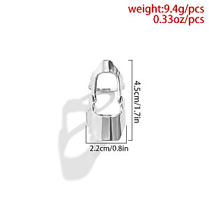 Uarein Hollow Knuckle Joint Finger Activity Ring.Silver Double Loop Rings Gothic Hinged Rings Punk Jewelry Halloween Gifts for Women (Silver)