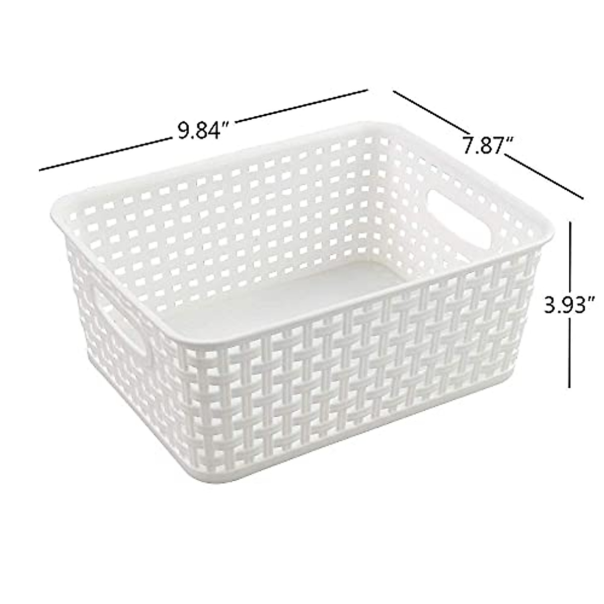 Joyeen 6 Pack Woven Basket, Plastic Small Storage Basket, White