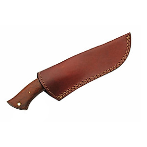 Damascus Steel Drop Point | Wood Handle 9.5" Hunting Knife