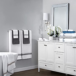 Aston & Arden Aegean Ombre Bath Towels - (Pack of 2) Oversized Ultra Soft Thick & Absorbent, 100% Ringspun Turkish Cotton Bathroom Towel for Spa, Hotel, 600 GSM, 30 x 60 in, Crystal Blue