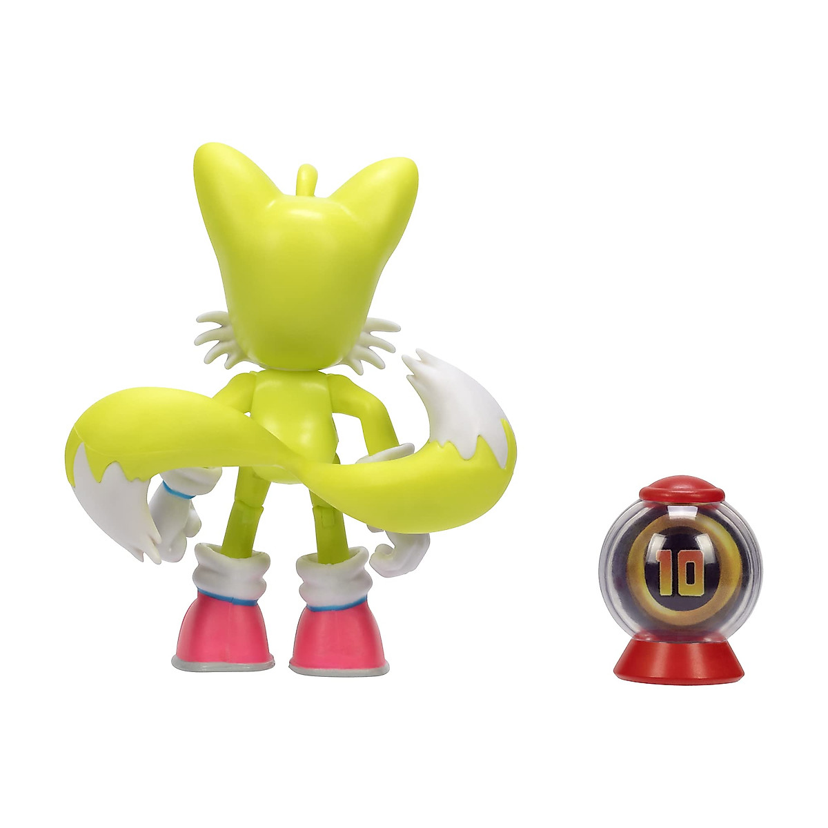 Sonic The Hedgehog 4-Inch Action Figure Modern Tails with Ring Item Box Collectible Toy