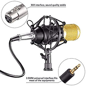 n/a Professional Condenser Microphone Microphone for Computer+Shock Mount+Foam Cap+Cable As Microphone