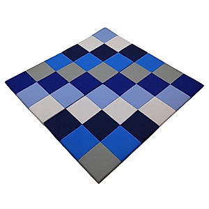 FDP Softscape Space Saver 4-Section Folding Activity Mat for Infants and Toddlers, Tummy Time for Babies, Soft Foam Colorful Play - Navy/Powder Blue
