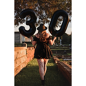 Number 1 Balloon 40 Inch Black Jumbo Mylar Foil Balloons for Halloween Decor Girl Boy 1st 1 11 21 Birthday Decorations Baby Shower Photo Shoot, Wild One Giant Balloons