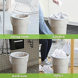 5 Gallon 330 Counts Strong Trash Bags Garbage Bags by Teivio, Bathroom Trash Can Bin Liners, Plastic Bags for home office kitchen, Clear