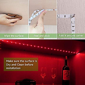 GOIEHIR LED Strip Lights Battery Powered, 24 Keys Remote Control Light Strip for Parties, DIY Indoor Decoration, 6.56ft/2m