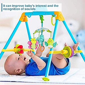 Funsland Stroller Toy and Car Seat Toy for Infants Hanging Rattle Toy Clip on Toy for Crib Stroller Car Seat Baby Toy for Baby Boys and Girls