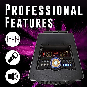 QFX E-1500 Professional Large Bluetooth Speakers | Portable PA Speaker System | Dual 15” Woofers, 1.5” Tweeter, and Party Lights