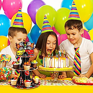 3 Tier Race Car Party Decorations Cupcake Stand Truck Car Party Favors Cupcake Holder Car Theme Dessert Stand Racing Truck Party Dessert Tower for Boys Kids Birthday Race Car Party Supplies Decor