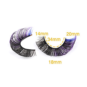 wiwoseo False Eyelashes Russian Strip Lashes Colorful Faux Mink Lashes Wispy Fluffy 20MM 3D Effect Fake Eyelashes 5 Pairs Pack