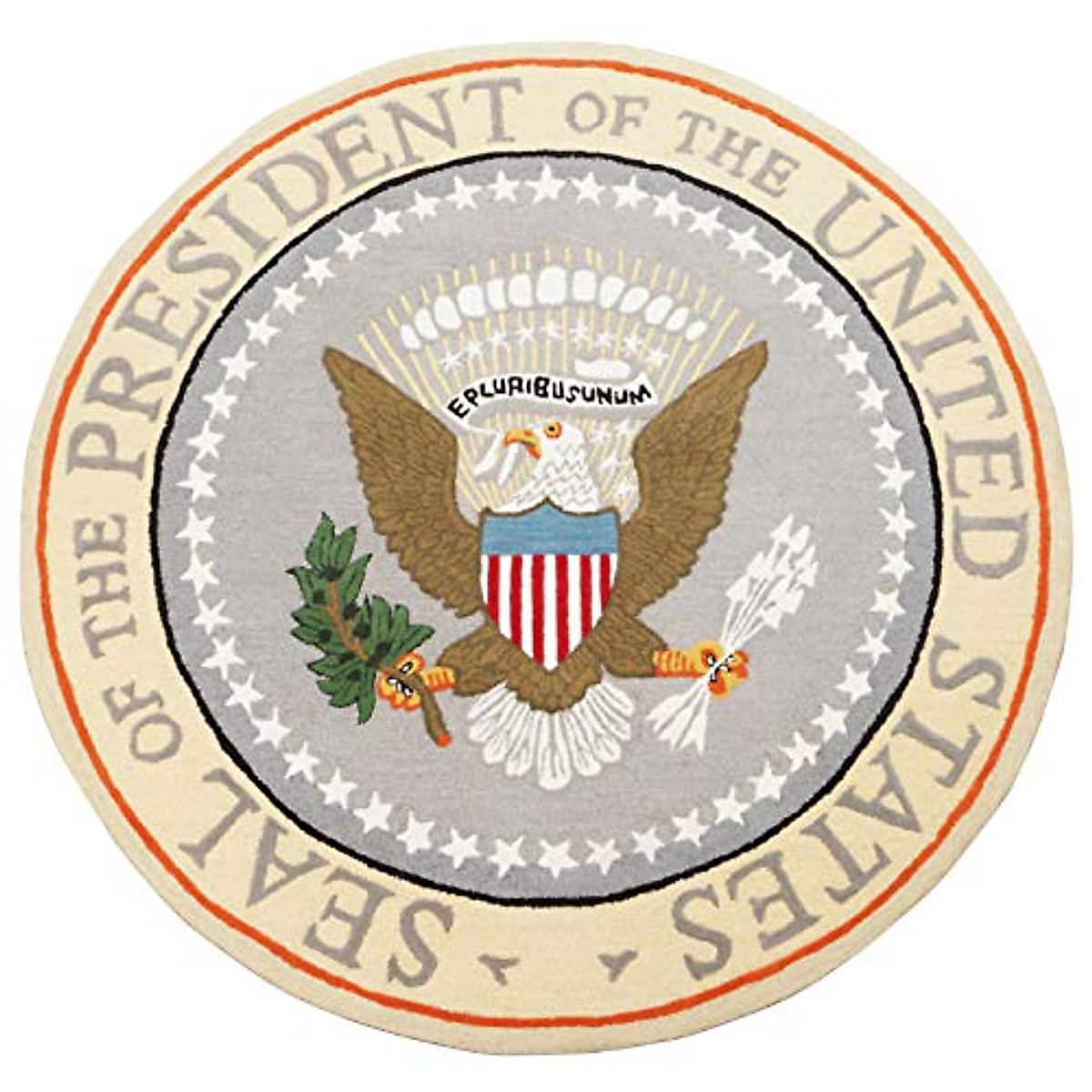 Eagle USA Pluribus Unum Seal Of The President United States Of America Handmade Tufted 100%Woolen Round Area Rugs & Carpet (4'x4' Round)
