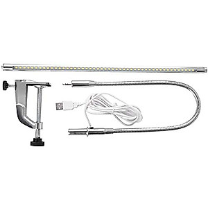 N/C Desk Lamp with Clamp, USB LED Adjustable Clip Nail Desk Light Eye Care GooseNeck 360° Swivel Clamp Light Tool for Manicure Reading Eyebrow Trimming Office Tattoo