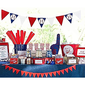 NSTaygate Baseball Flag Banner Decortaion Concessions Birthday Pennant Bunting Sports Party Supplies(Pennant)