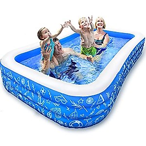 ACQCES Inflatable Swimming Pool for Kids, Family-Size Inflatable Baby Pool Blow Up Pool for Kids, Cartoon Plastic Pool, Kiddie Pool for Toddlers Backyard Outdoor Garden, Summer Water Party
