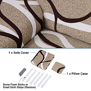 uxcell Stretch Sofa Slipcover Elastic Sofa Cover Chair Furniture Slipcovers Washable Floral Couch Cover, Medium