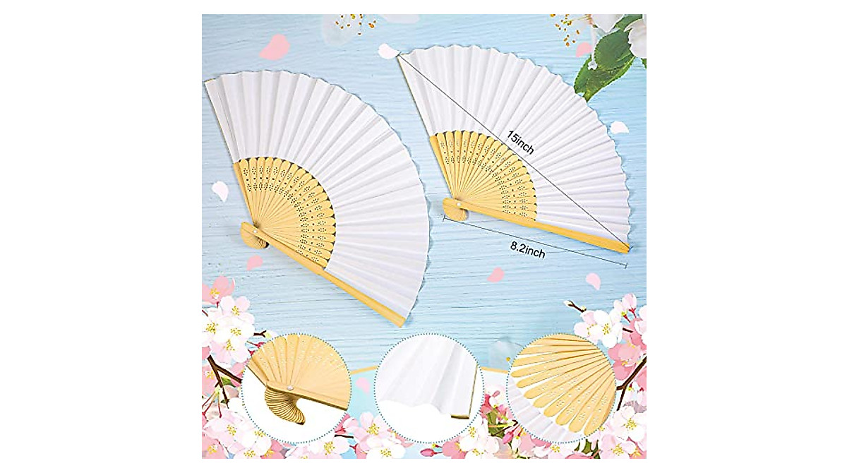 70 White Paper Hand Fans - DIY, Wedding & Event Decor | Buy Now