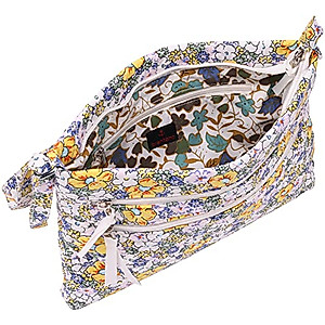 Brentano Cotton quilted Multi-zipper crossbody purse (BIDENS PILOSA)