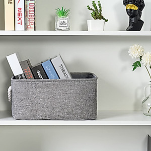 TheWarmHome Large Storage Bins Basket, 2 Pack Grey Fabric Storage Cubes for Changing Table Nursery Livingroom Kidsroom Playroom Toy, Collapsible Storage Baskets for organizing Shelves Closet