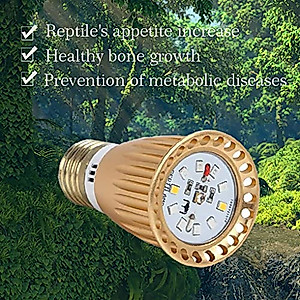 UVA UVB Reptile Light, UVB 10.0 LED Bulb, UVA UVB for Bearded Dragon, Full Spectrum Light Bulb for Lizards, Turtles, Spiders etc.