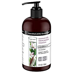 ApotheCARE Essentials The Mender Damaged Hair Repair Conditioner, Coconut Milk, White Jasmine, Vitamin E, 12 oz