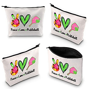 XYANFA Pickleball Makeup Bag Pickleball Player Gift Pickleball Lover Gifts For Women Peace Love Pickleball Cosmetic Bag (Peace Love Pickleball)