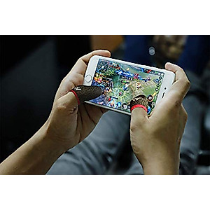 SAMEO Gaming Finger Sleeves for Mobile Game Controllers (Pack of 3 Pair) Anti-Sweat Breathable Seamless Thumb Finger Sleeve for League of Legend, PUBG, Rules of Survival, Knives Out (Black)