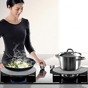 Heat Diffuser For Gas Stovetop Pot Cookware Protection Stove Diffuser Round Fast Defrosting Tray Multifunctional Thawing Conducting Simmer Plate(9.4inch with Clip)