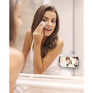 Tryone Shower Phone Holder - Universal Wall Mount Cellphone Stand for Bathroom Mirror/Bedside/Kitchen/Recording Compatible with iPhone iPad Series/Samsung Galaxy Smartphone Tablet/Switch OLED