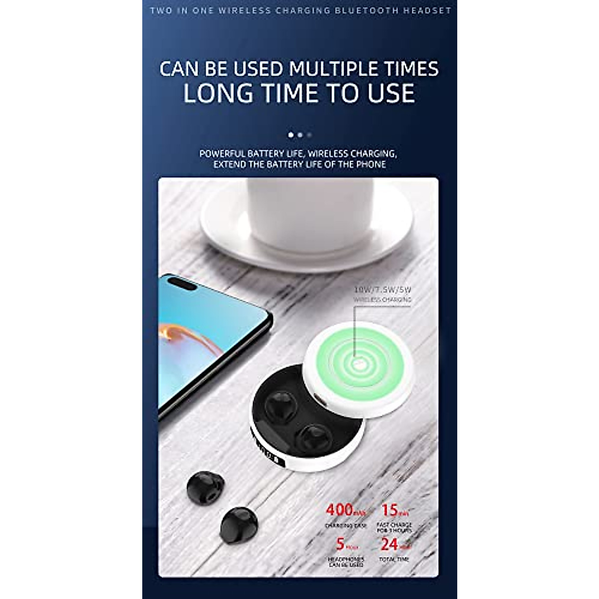 Loluka Mini Wireless Earbuds Small Bluetooth Earphones LED Display Electricity Headset Streaming Music from Cellphone for Sleep on Side, Running, Workout, Travel, Handsfree for iOS Android