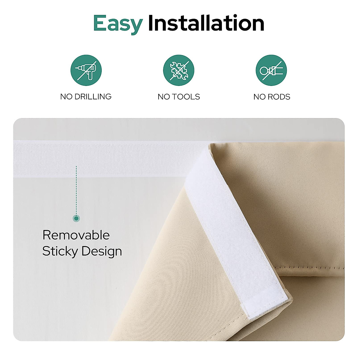 HOMEIDEAS Beige Privacy Blackout French Door Curtains, 26 X 68 Inch Room Darkening Blinds for Glass Door, Thermal Insulated Tie Up Shades Window Curtains for Bedroom, 1 Panel