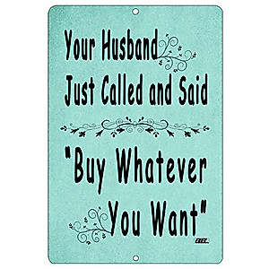 Rogue River Tactical Funny Retail Shopping Store Shop Metal Tin Sign Wall Decor Bar Your Husband Called