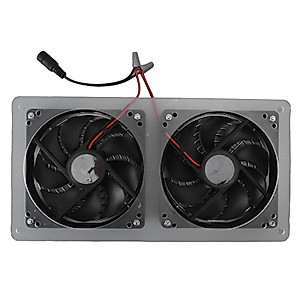 Solar Panel Fan Kit, 100W 12V Dual Solar Exhaust Fans with Solar Panel, Waterproof Solar Powered Greenhouse Fan for Small Chicken Coops Sheds Crawl Space Pet Houses