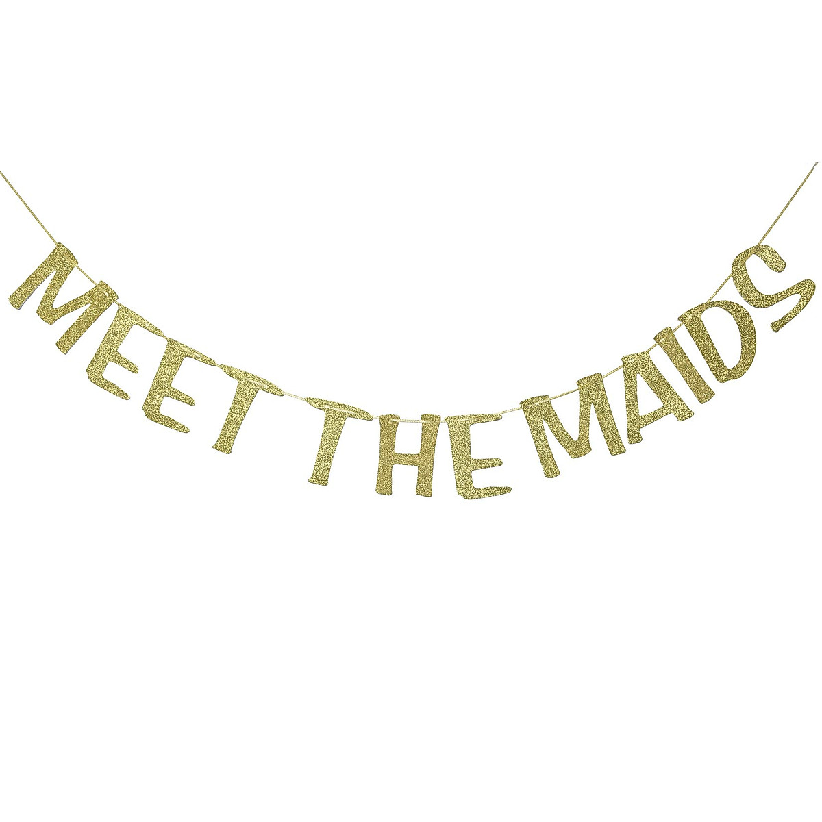 Meet the Maids Banner Sign Garland for Bridal Shower Party Decor Team Bride Bachelorette Photo Prop Backdrop (Gold)