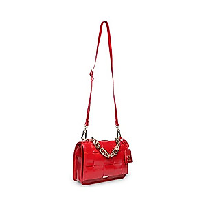 Steve Madden Matters Patent Woven Crossbody, Red